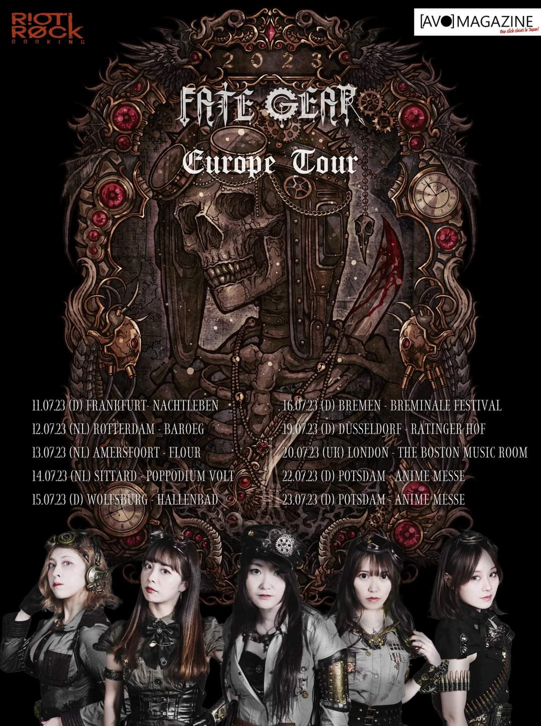 The all-female steam punk metal band FATE GEAR is heading over from ...