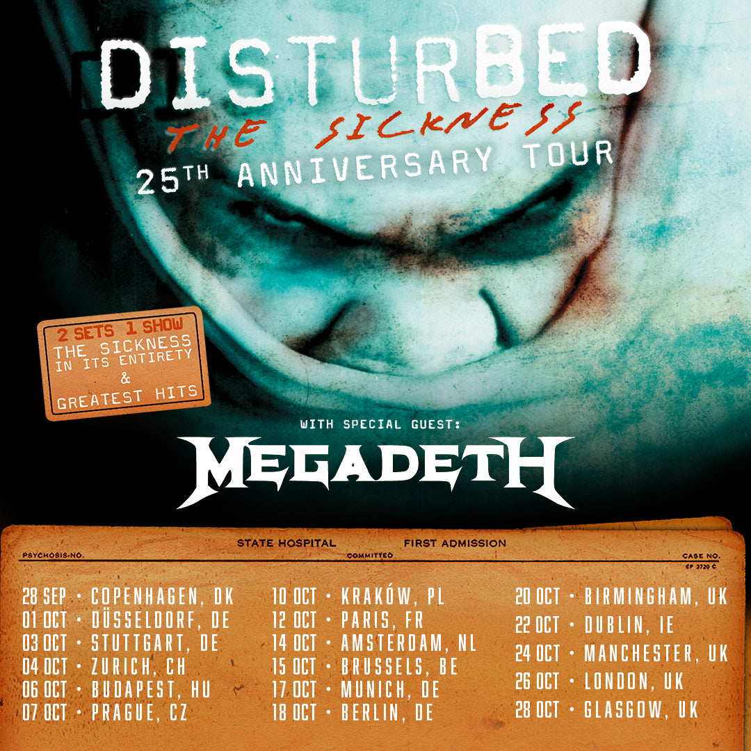 DISTURBED – The Sickness 25th Anniversary Tour is coming to Europe with ...